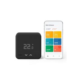 tado Heizkörperthermostat Starter Kit - Smartes Thermostat V3+ (Verkabelt) Black Edition, schwarz