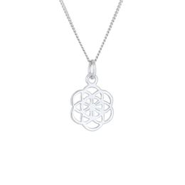 NENALINA Halskette Blume des Lebens Ornament Symbol Flower 925 Silber (Farbe: Silber, Größe: 45 cm)