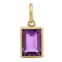 OROLINO Kettenanhänger »585 Gold mit echtem Amethyst 6, 5x4, 5mm« () gelb + lila one-size Hochwertiger Damen-Anhänger aus echtem 585 Gold