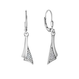 Vivance Paar Ohrhänger »925-Sterling Silber rhodiniert Zirkonia« weiß + weiß one-size Elegante Ohrhänger aus 925/- Sterling Silber rhod