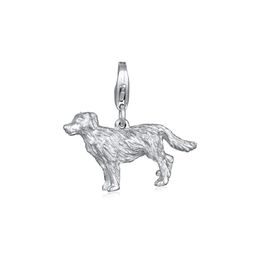 NENALINA Charm-Einhänger »Hund Dog Anhänger Golden Retriever 925 Silber« Silber Tierischer Charm-Anhänger, 925er Sterling Silber