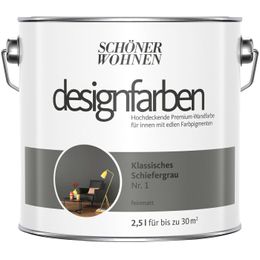 Schöner Wohnen Farbe SCHÖNER WOHNEN FARBE Wand- und Deckenfarbe designfarben, hochdeckende Premium-Wandfarbe, Farbwelt grau, grau