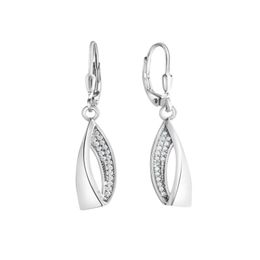 Vivance Paar Ohrhänger »925-Sterling Silber rhodiniert Zirkonia« weiß + weiß one-size Elegante Ohrhänger aus 925/- Sterling Silber rhod