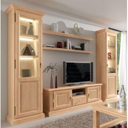 Casamia Schrank-Set Wohnwand Wohnzimmer Schrank Set Casapino 5-teilig Massivholz