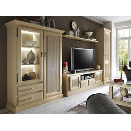 Casamia Schrank-Set Wohnwand Wohnzimmer Schränke Casapino 4-teilig 1 Vitrine 1 TV-Schrank