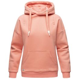Navahoo Damen Kuscheliger Kapuzensweatshirt Hoodie mit breiten Tunnelzugkordeln Zuckerb&auml;rchen