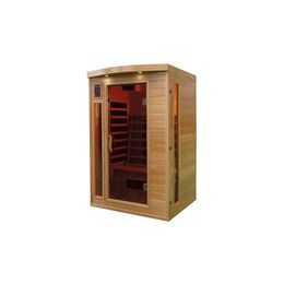 PureHaven Infrarotkabine 120x105x190 cm aus Pacific Coast Hemlock-Holz Bluetooth-Soundsystem Timer Lichttherapie in 4 Farben digitale Steuerung