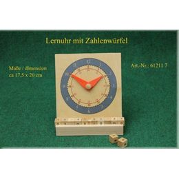 Erzgebirgische Holzspielwaren Ebert GmbH Konstruktionsspielsteine Lernuhr mit Zahlenwürfel