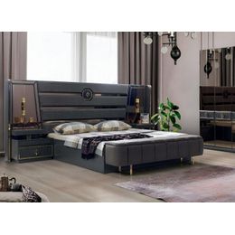 JVmoebel Schlafzimmer-Set Schlafzimmer Set Bett Luxus 2x Nachttische Doppel Bett Designer Möbel