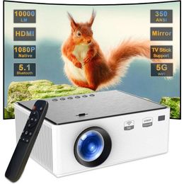 WTONISY Nativem 1080P 4K Mini Built-In Speaker Mini-Beamer (12000 lm