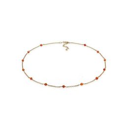 Elli Choker Achat Perlen Rot-Orange 925 Silber vergoldet