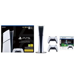 Playstation 5 Digital Edition (Slim) inkl. 2. Controller (weiß) + FC24 Bundle (2)
