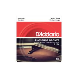 D'Addario Daddario Saiten, EJ74 11-40 Mandolinen Saiten Phosphor Bronze Loop End