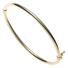 Schmuck Krone Goldarmband Armreif Armband aus 585 Gold Gelbgold oval Steckverschluss Armschmuck Damen