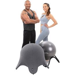 miweba Sports Gymnastikball 3in1 Sitzball-Stuhl Starfish inkl. Metall-Gestell & Stoff-Überzug (ergonomischer Ballstuhl für Zuhause & Büro