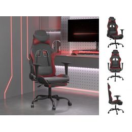 vidaXL Bürostuhl Gaming-Stuhl mit Fußstütze Schwarz und Weinrot Kunstleder
