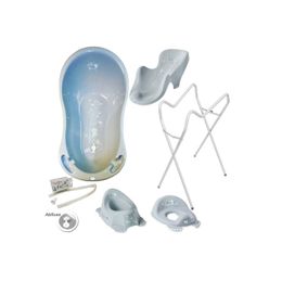 Tega-Baby Babybadewanne 5 Teile SET AB -EULE + Ständer Weiß