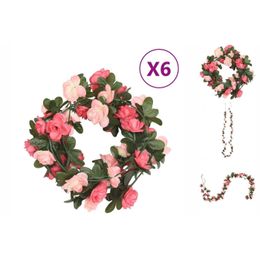 vidaXL Girlanden Künstliche Blumengirlanden 6 Stk Rose 240 cm