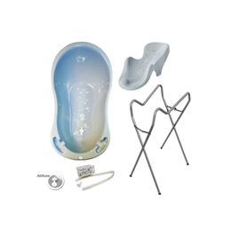 Tega-Baby Babybadewanne 3 Teile SET AB -EULE + Ständer Grau