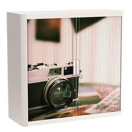 PAPERFLOW easyOffice Vintage Rollladenschrank 61344 2 Fachböden 110,0 x 41,5 x 104,0 cm
