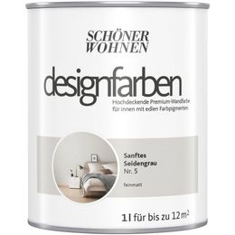 Schöner Wohnen Farbe SCHÖNER WOHNEN FARBE Wand- und Deckenfarbe designfarben, hochdeckende Premium-Wandfarbe, Farbwelt grau, grau