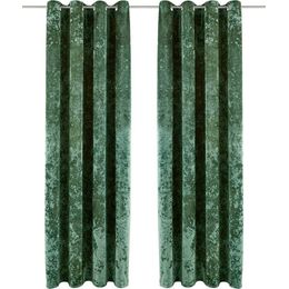 Vorhang Velvet, my home, Ösen (1 St), blickdicht, Samt Uni, grün