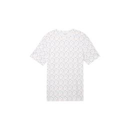 Tom Tailor Herren T-Shirt mit Allover-Print, weiß, Allover Print, Gr. XL