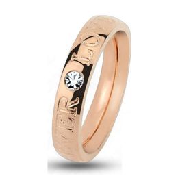 BUNGSA Partnerring Ring Paare Forever Love Rosegold aus Titan Unisex (Ring