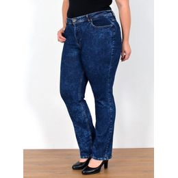 ESRA Straight-Jeans FG2 High Waist Jeans Damen Straight Hose Stretch bis Übergröße Plus Size