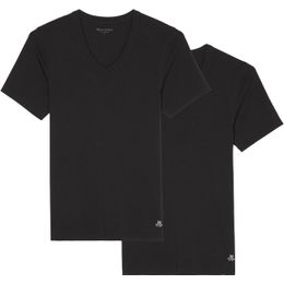 Marc O'Polo Marc O'Polo Essentials Unterhemd, 2er-Pack, V-Ausschnitt, für Herren, schwarz, L