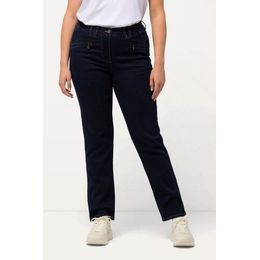 Ulla Popken Regular-fit-Jeans Jeans Mony konisches Bein Stretch Zipptaschen