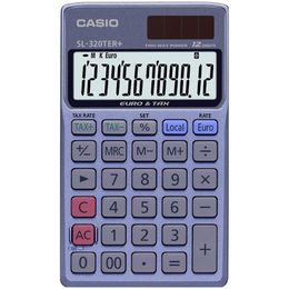 Casio SL-320TER+ Taschenrechner 12-stellig Solar/Batterie, Währungsumrechnung, Steuerberechnung