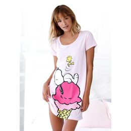 PEANUTS Sleepshirt mit großem Snoopy-Motiv, rosa