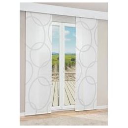 Lysel - Schiebegardine Marie Lou transparent mit Muster in den Maßen 245 cm x 60 cm grau/hellgrau