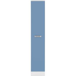 Wiho-Küchen Apothekerschrank WIHO KÜCHEN "Husum" Schränke Gr. B/H/T: 30 cm x 165 cm x 57 cm, 1 St., blau (front: himmelblau, korpus: weiß) Apothekerschränke Auszug mit 4 Ablagefächern