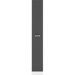 Wiho-Küchen Apothekerschrank WIHO KÜCHEN "Husum" Schränke Gr. B/H/T: 30 cm x 200 cm x 57 cm, 1 St., grau (front: anthrazit, korpus: weiß) Apothekerschränke Auszug mit 4 Ablagefächern