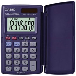 Casio HS-8VERA Taschenrechner 8-stellig mit 360° umschlagbarer Schutzklappe, Solar-/Batteriebetrieb