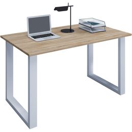 Vcm Schreibtisch Lona 110x50 U-Fußgestell Sonoma-Eiche/weiß