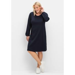 sheego Große Größen: Shirtkleid in schwerer Qualität, mit Raffung hinten, tiefblau, Gr.46