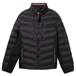 Tom Tailor Herren Hybrid Jacke mit abnehmbarer Kapuze, schwarz, Uni, Gr. XXL