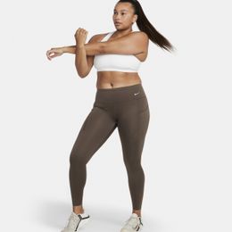 Nike Go Leggings in voller Länge mit starkem Halt, mittelhohem Bund und Taschen für Damen - Braun