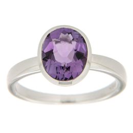 Fingerring OROLINO "585 Gold mit echtem Amethyst 10,8mm" Fingerringe Gr. 060 (19,1), Gold, weiß (weiß, lila) Damen Fingerringe Handschmuck (Ringe)