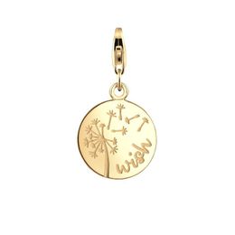 NENALINA Charm Anhänger Wish Pusteblume Kombinierbar 925 Silber (Farbe: Gold)