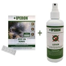 LYRA PET IPERON® 5 x 5 x 1 ml SPOT-ON kleiner Hund & 5 x 200 ml Lotion im Set + Zeckenhaken