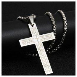 SOTOR Kreuzkette Halskette aus Edelstahl mit Kreuzanhänger aus Titan