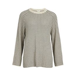 Object Pullover 'OBJESTER' Damen Gr&ouml;&szlig;e M beige / schwarz