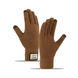 FIDDY Strickhandschuhe Verdickte warme und kalte Winter-Touchscreen-Strickhandschuhe