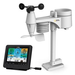 National Geographic WLAN Farbwettercenter mit 7-in-1 Profi-Sensor Wetterstation