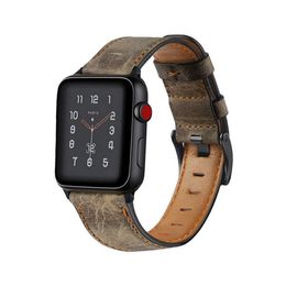GelldG Uhrenarmband Lederarmband Kompatibel mit Apple Watch Armband 42mm 44mm