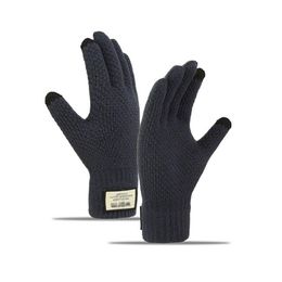 FIDDY Strickhandschuhe Verdickte warme und kalte Winter-Touchscreen-Strickhandschuhe